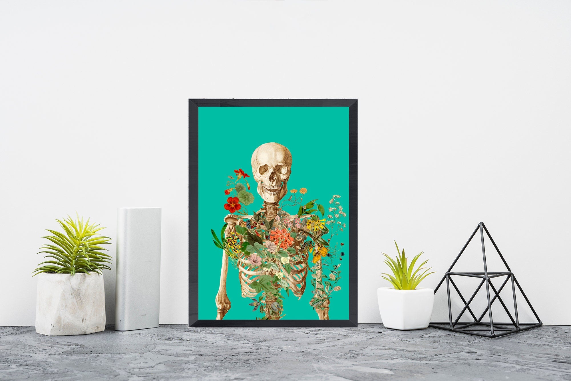 Skeleton covered with flowers poster – PRRINT!